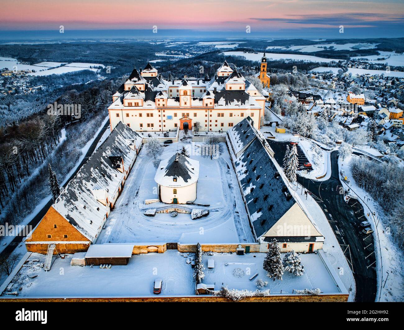 Augustusburg Castle in winter Stock Photo - Alamy