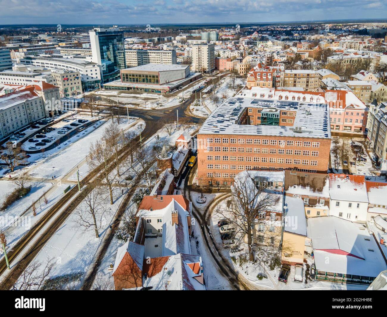 City center Cottbus with town hall Stock Photo - Alamy