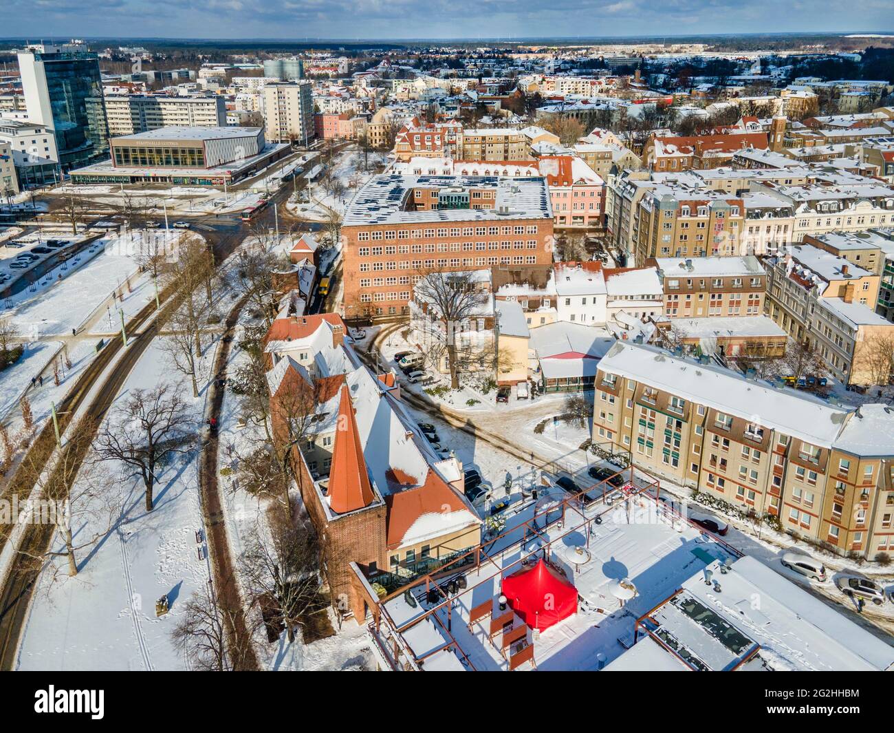 City center Cottbus with town hall Stock Photo - Alamy