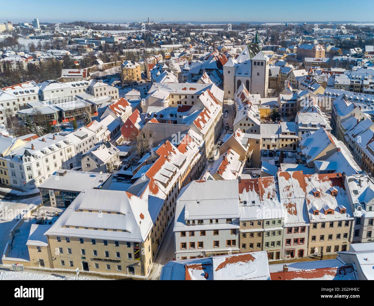 Old town center of Freiberg Stock Photo - Alamy