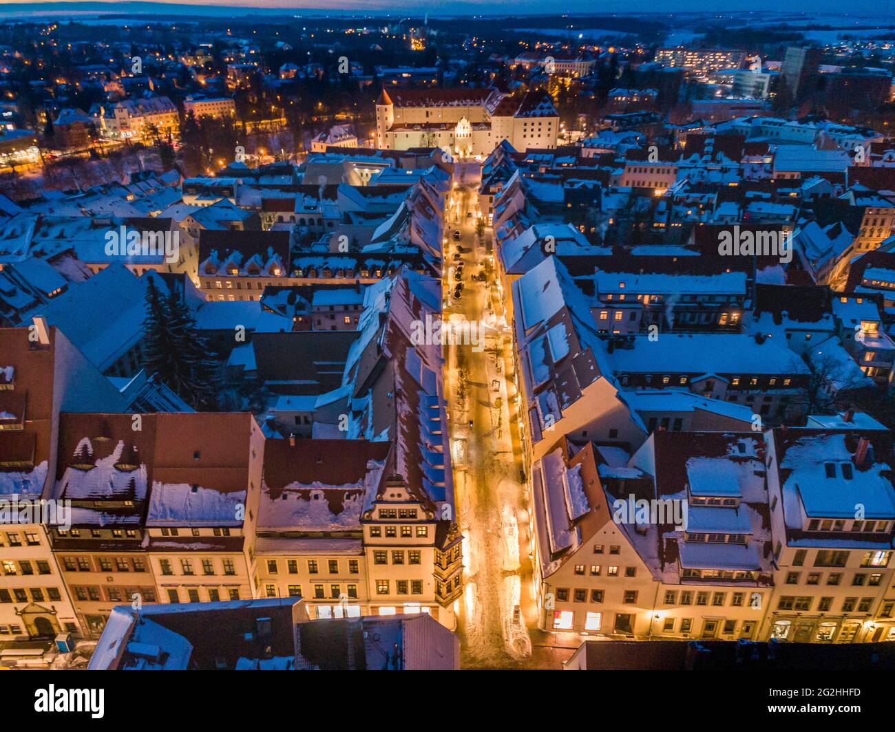 Old town center of Freiberg Stock Photo - Alamy