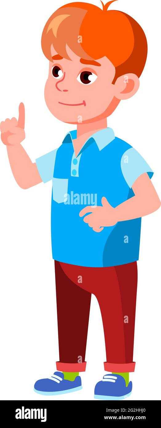 redhead boy know what he want order in cafe cartoon vector Stock Vector ...