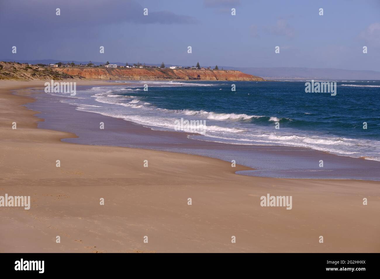 The expanse of beach at Port Noarlunga in South Australia Stock Photo ...