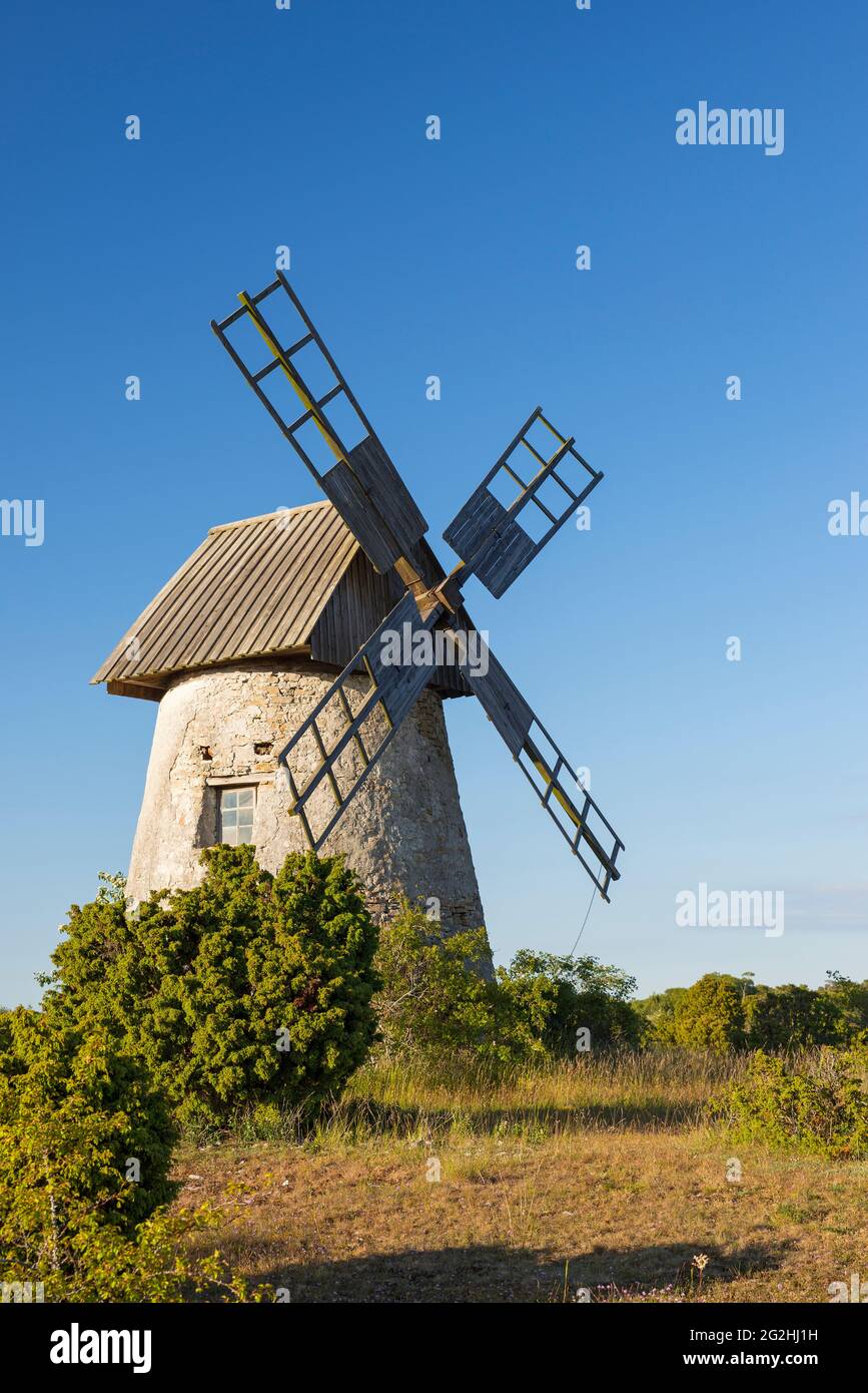 Windmill, Sweden, Farö island Stock Photo - Alamy