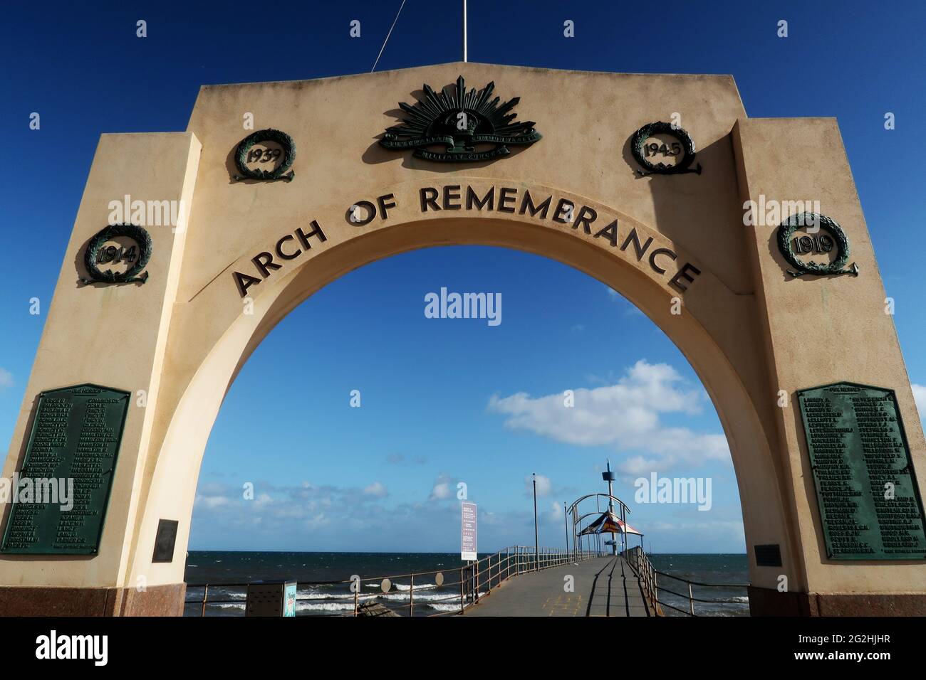 The Arch of Remembrance by the foreshore in Brighton South Australia ...