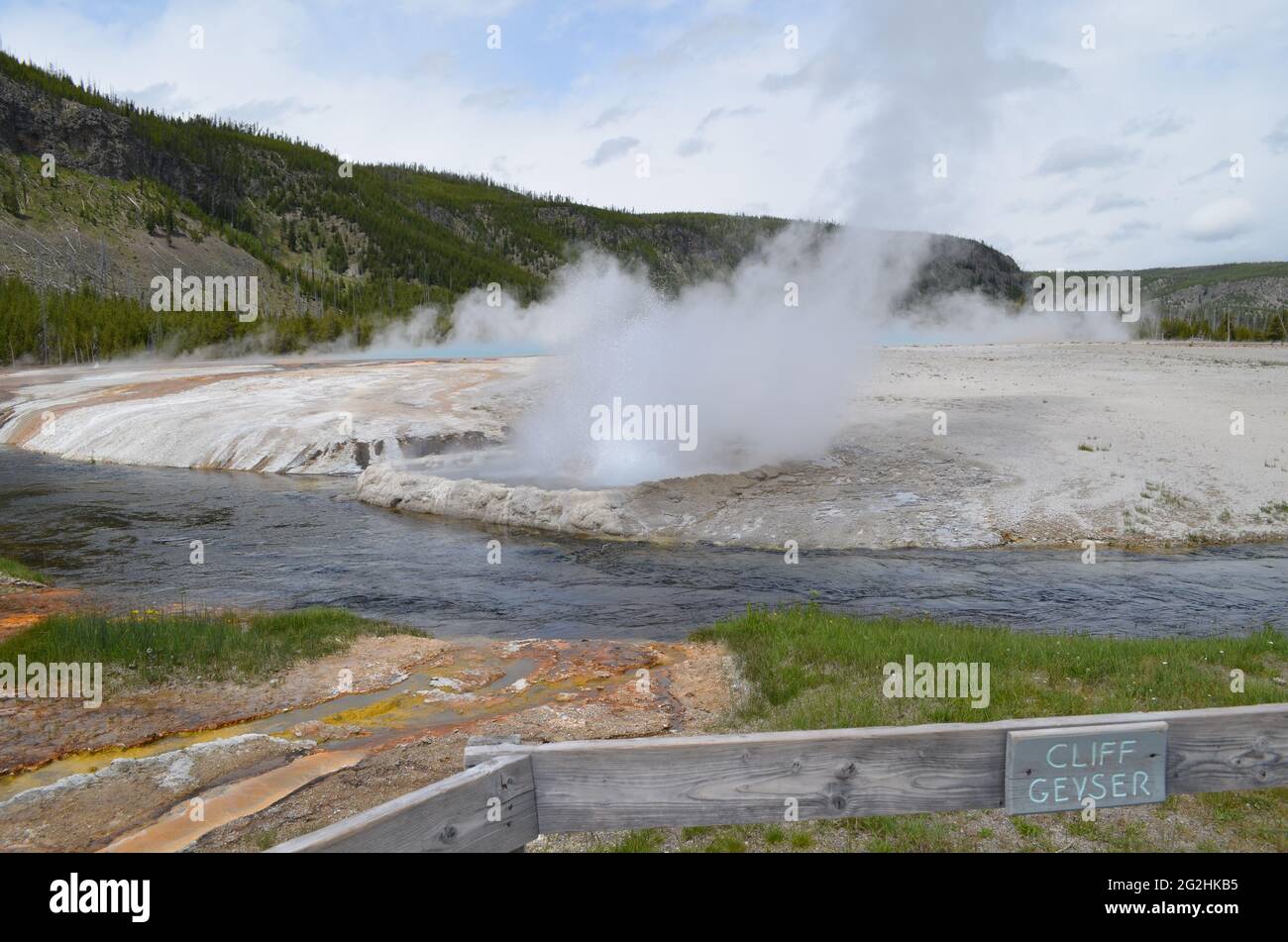 YELLOWSTONE NATIONAL PARK, WYOMING - JUNE 9, 2017: Iron Spring Creek ...