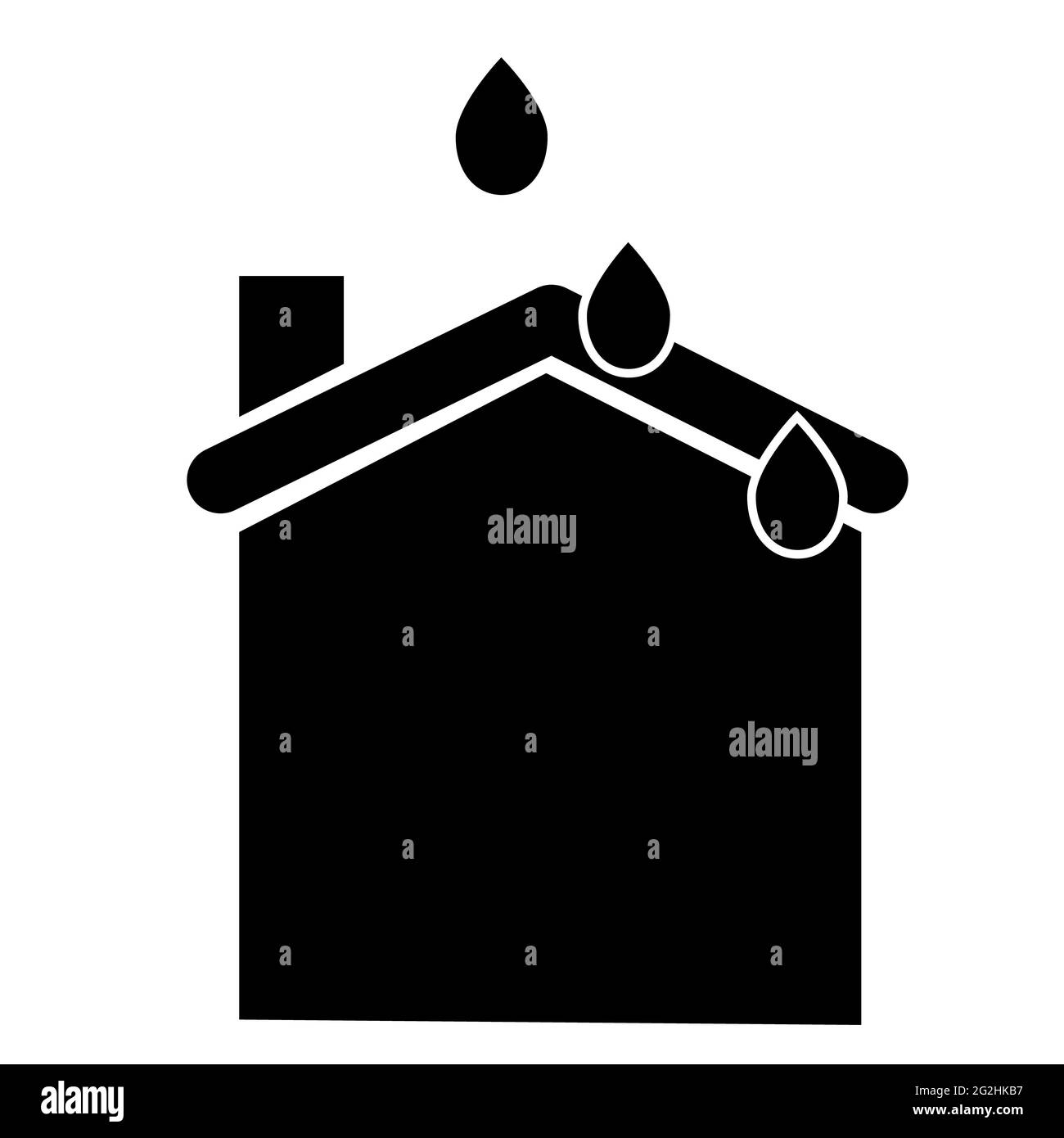 water leak icon on white background. ceiling leak silhouette sign ...