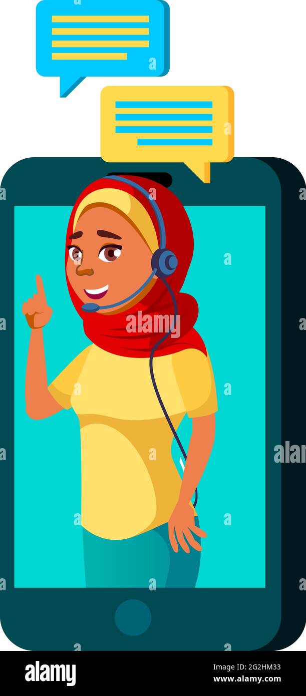 support service worker woman chatting and communicate with customer on ...
