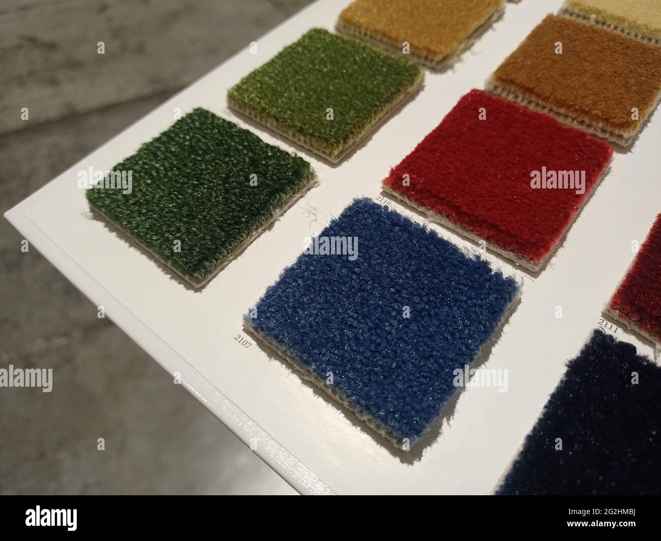 Sliced pieces of carpet. Samples of flooring. Home carpet. Examples of ...