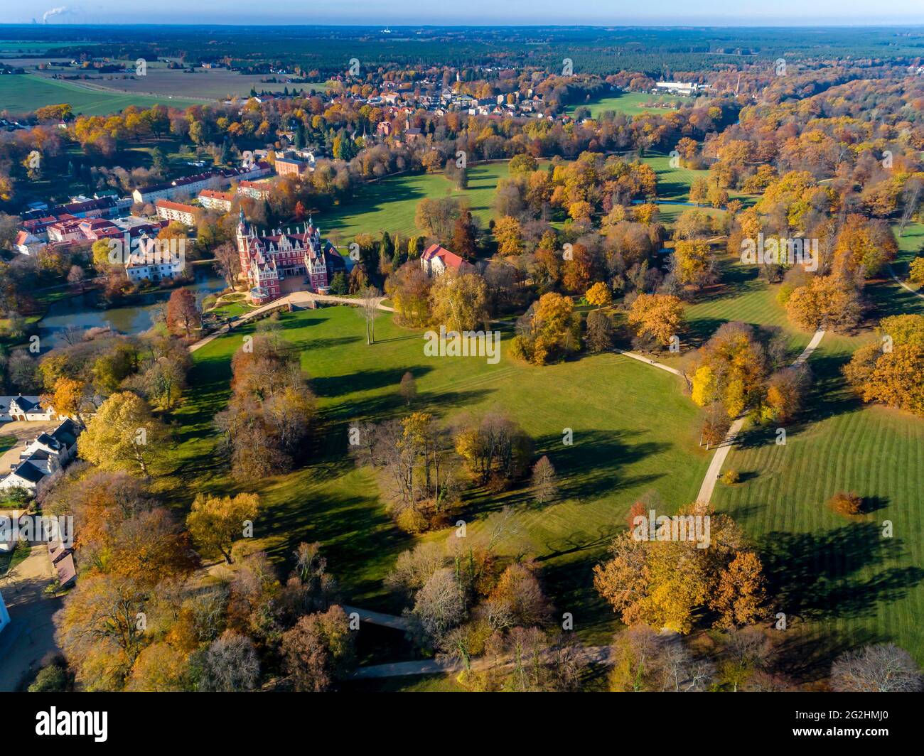 Border river Neisse and the Muskauer Park Stock Photo - Alamy