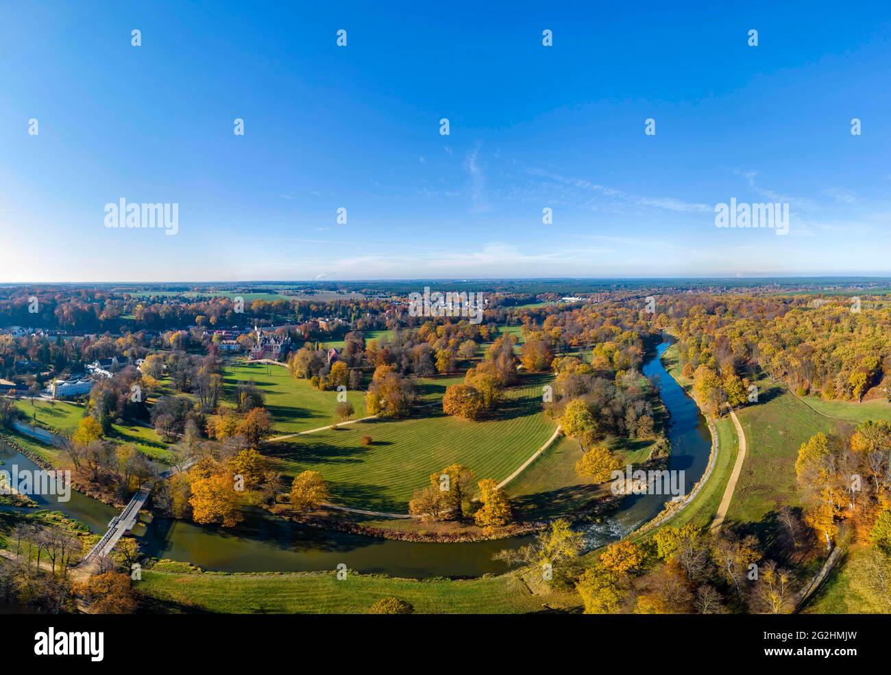Border river Neisse and the Muskauer Park Stock Photo - Alamy