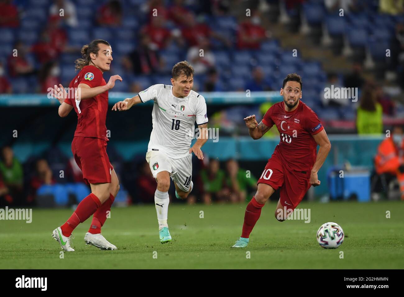 Rome, Italy. 11th June 2021. Caglar Soyuncu (Turkey)Nicolo Barella ...