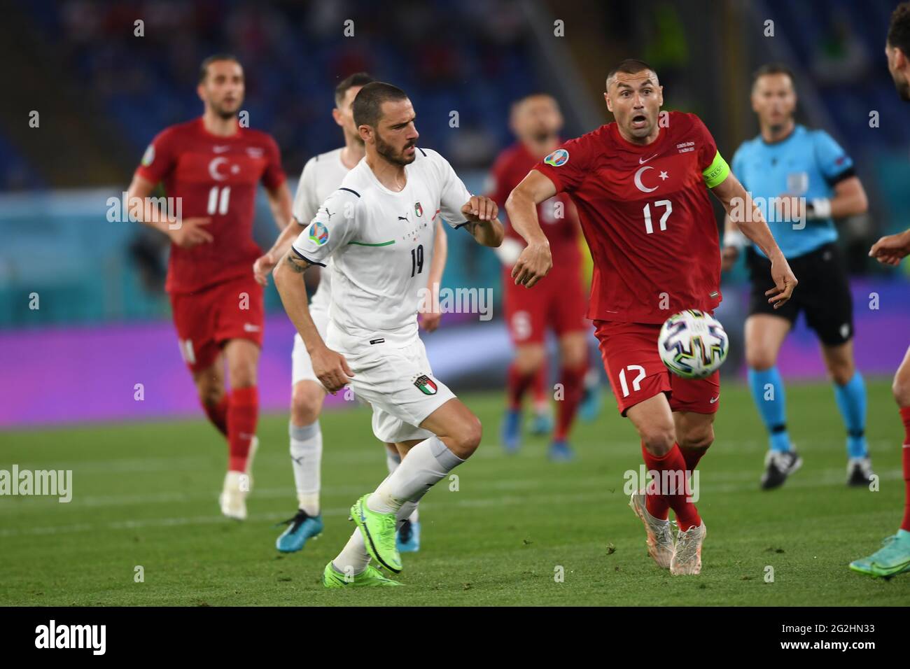 Rome, Italy. 11th June 2021. Leonardo Bonucci (Italy)Burak Ylmaz ...