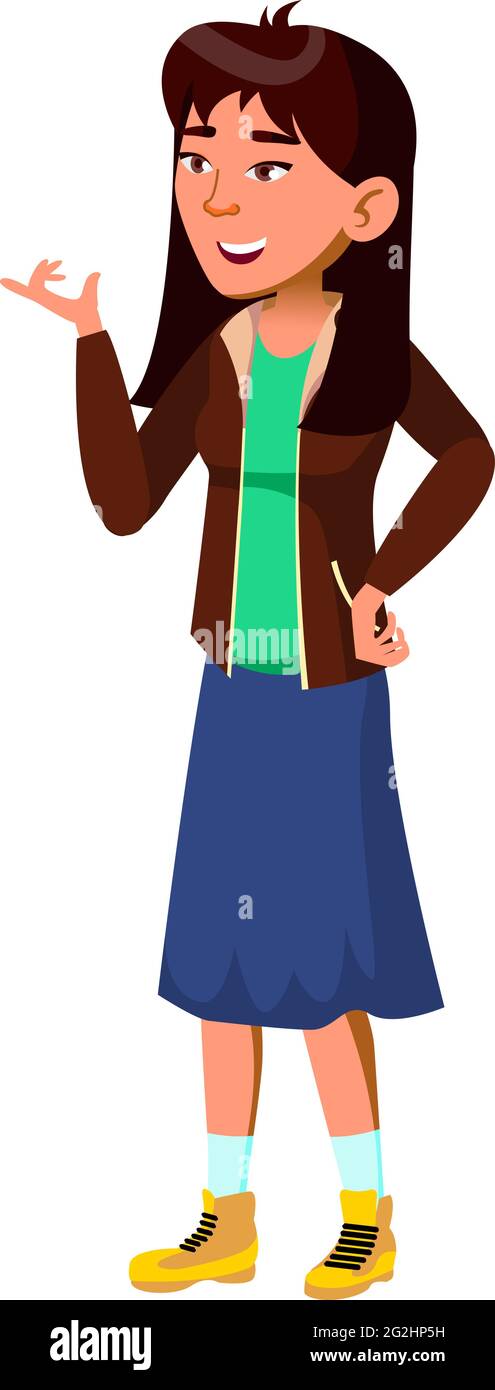 attractive young lady speaking with seller in showroom cartoon vector ...