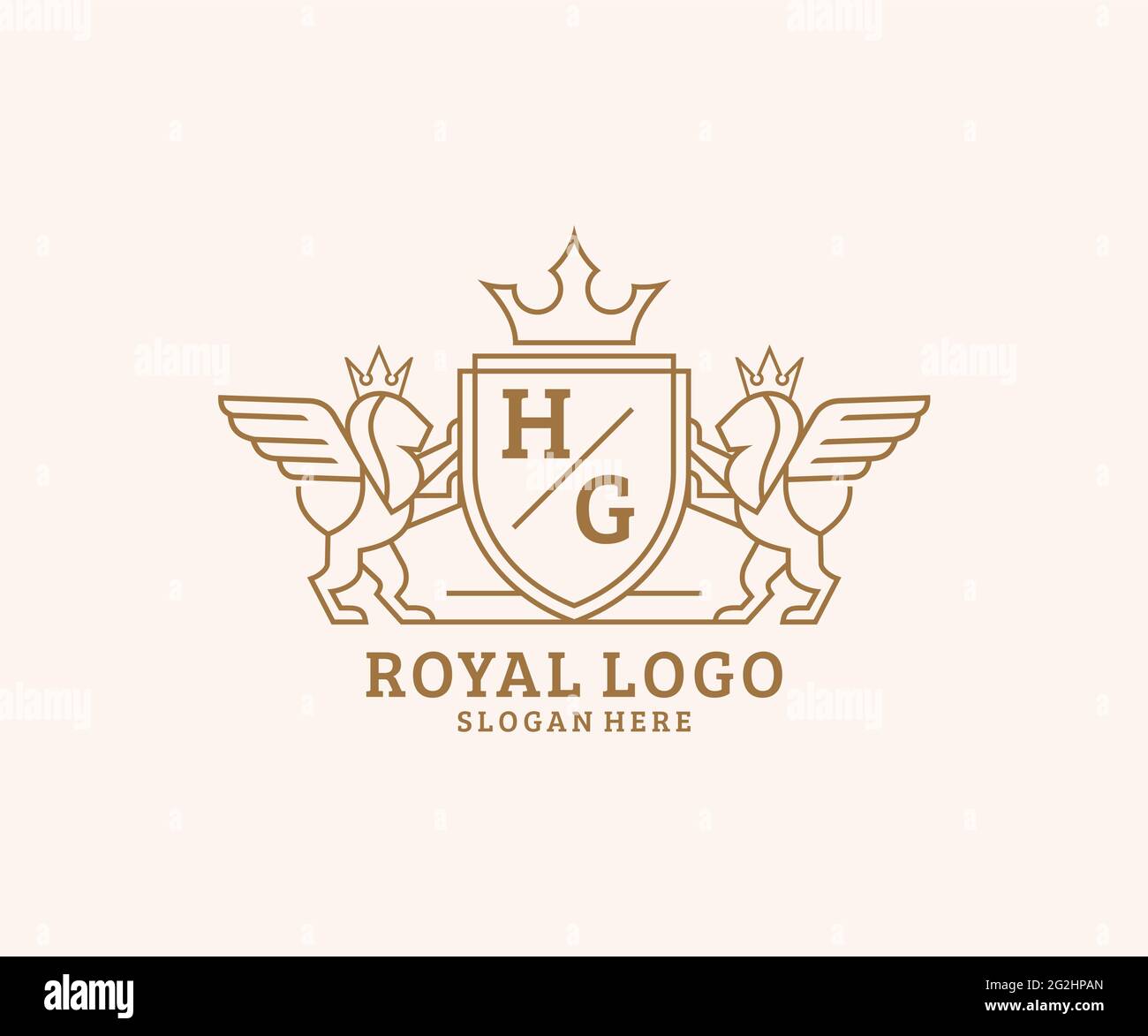 HG Letter Lion Royal Luxury Heraldic,Crest Logo template in vector art ...