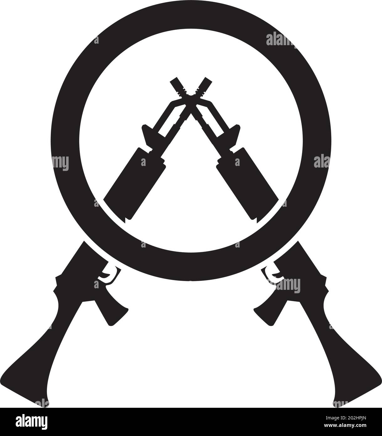 Machine gun logo design vector template Stock Vector Image & Art - Alamy