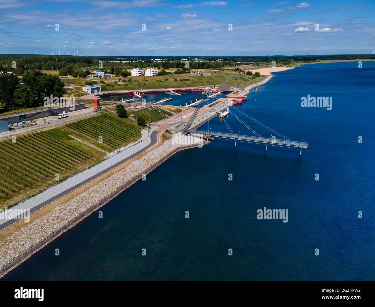 Großräschen city port of the charred open-cast mine Meuro Stock Photo ...