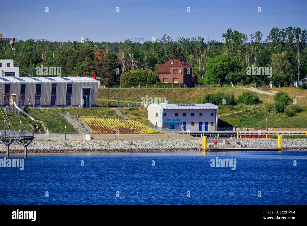 Großräschen city port of the charred open-cast mine Meuro Stock Photo ...