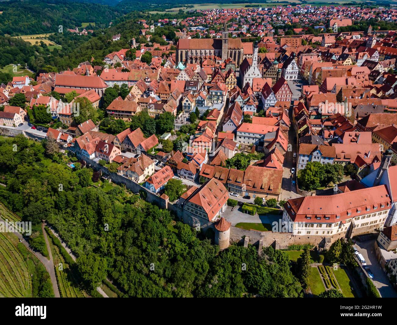 Rothenburg ob der Tauber, the historic old town and the unique location ...