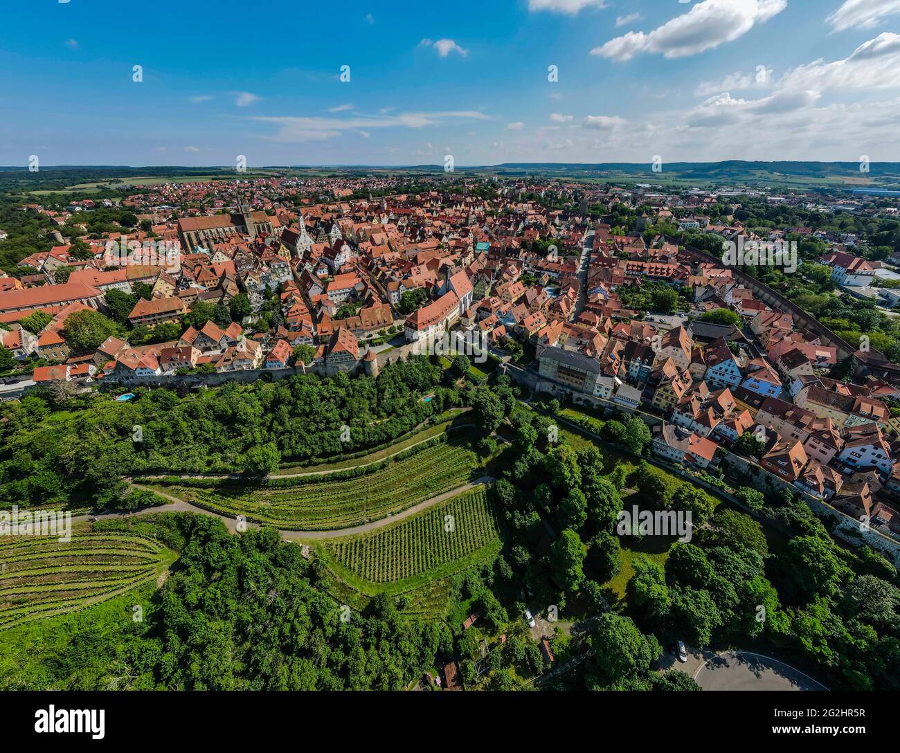 Rothenburg ob der Tauber, the historic old town and the unique location ...