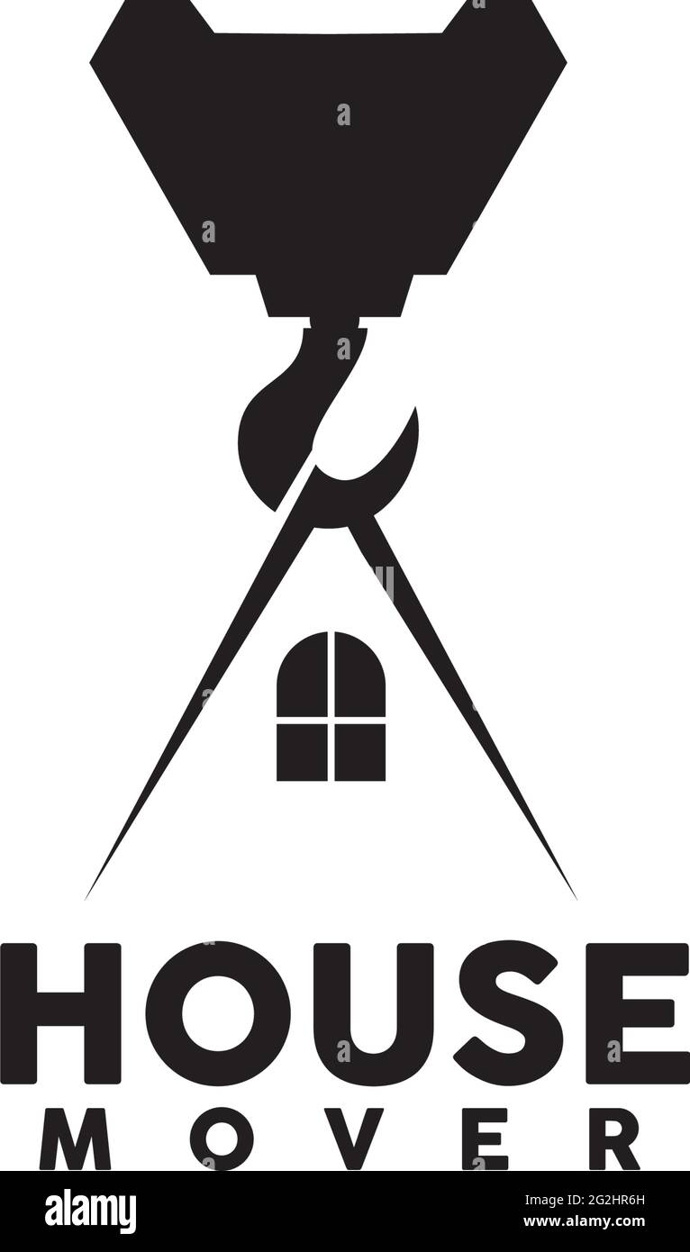 House moving with crane logo design vector template Stock Vector Image ...