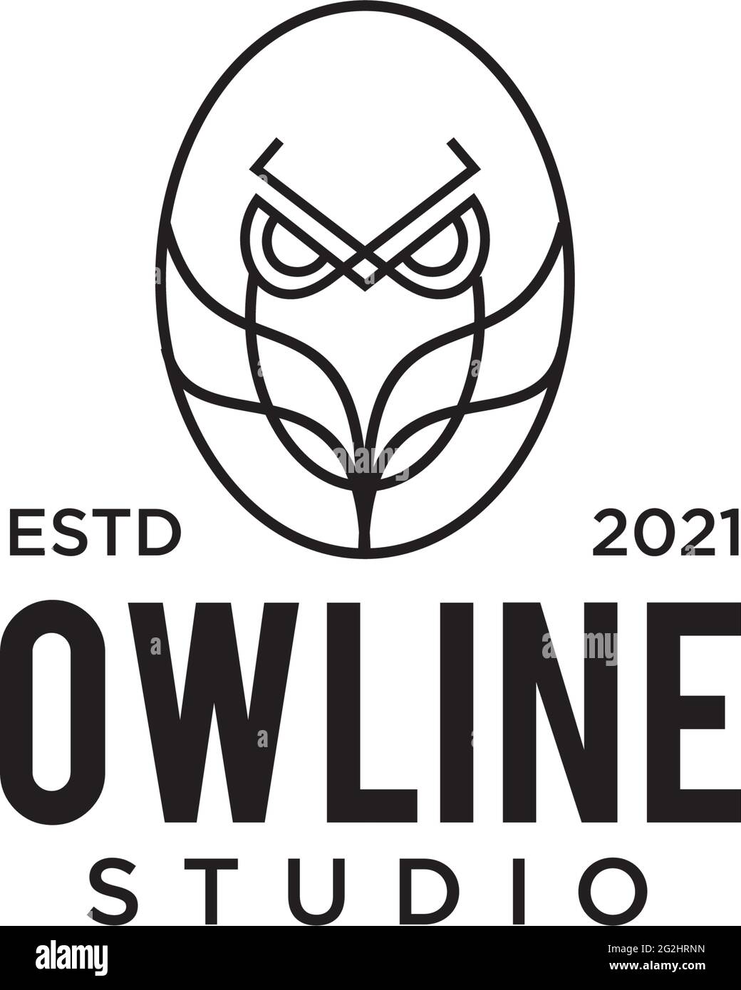 Line art owl vector hi-res stock photography and images - Alamy