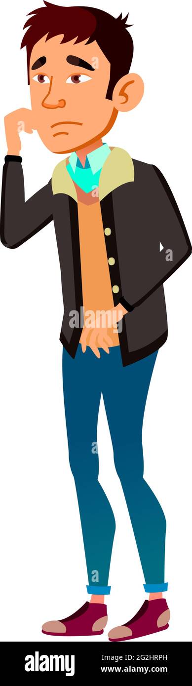 japanese young boy looking at test result on university wall cartoon ...