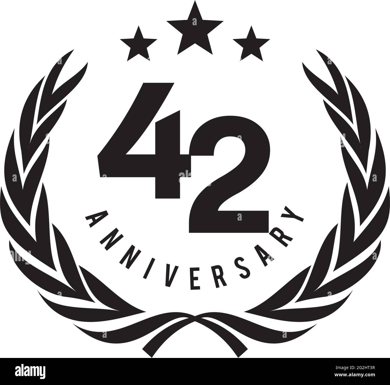 42th year anniversary logo design vector template Stock Vector Image ...