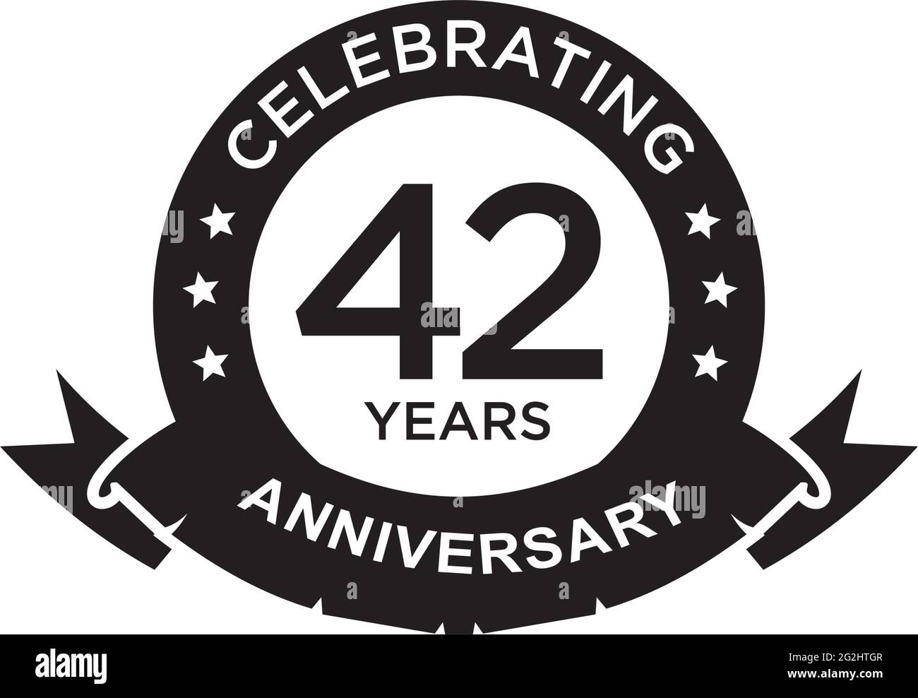 42th year anniversary logo design vector template Stock Vector Image ...