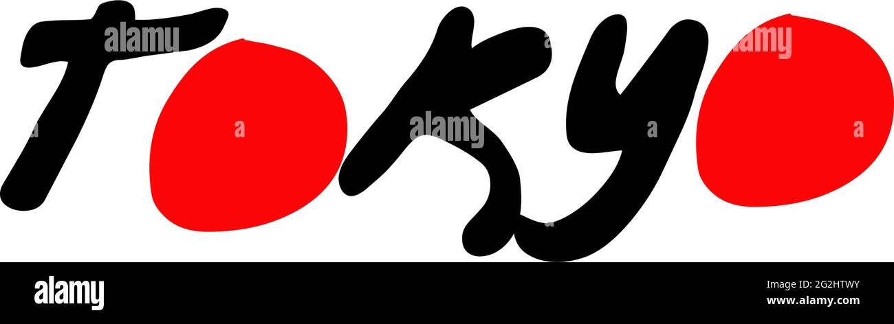 Tokyo text word logo design vector template Stock Vector Image & Art ...