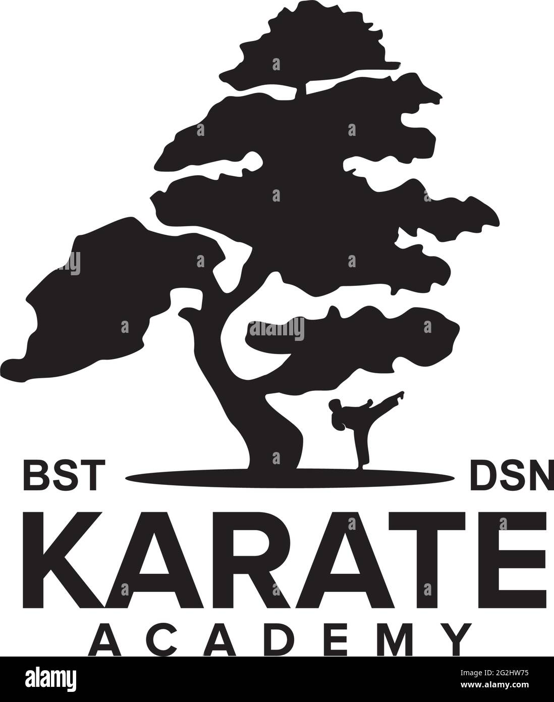 Karate training academy logo design vector template Stock Vector Image ...