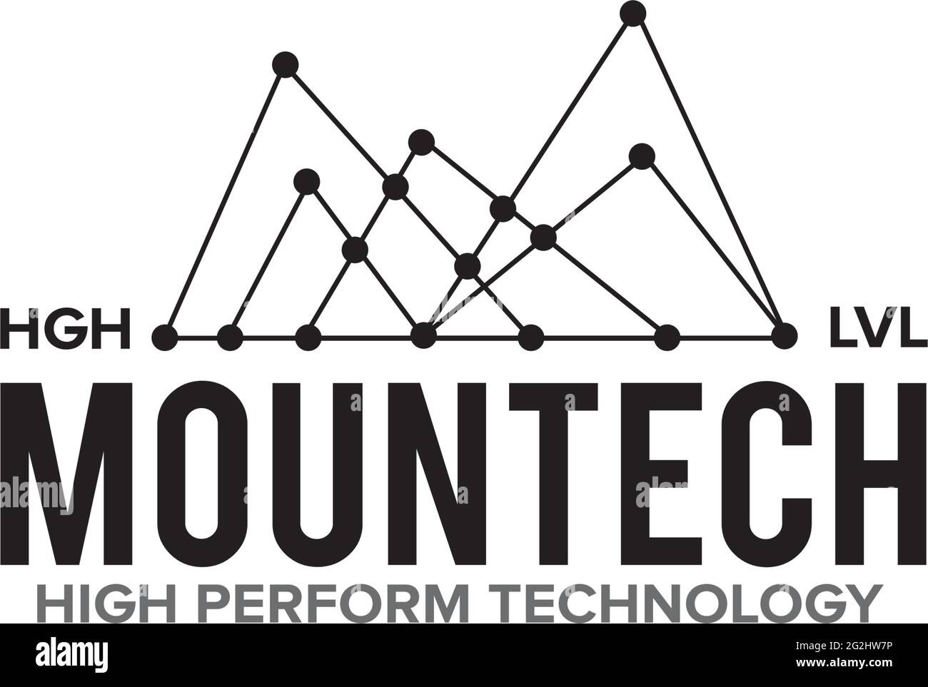 Mountain technology logo design vector template Stock Vector Image ...