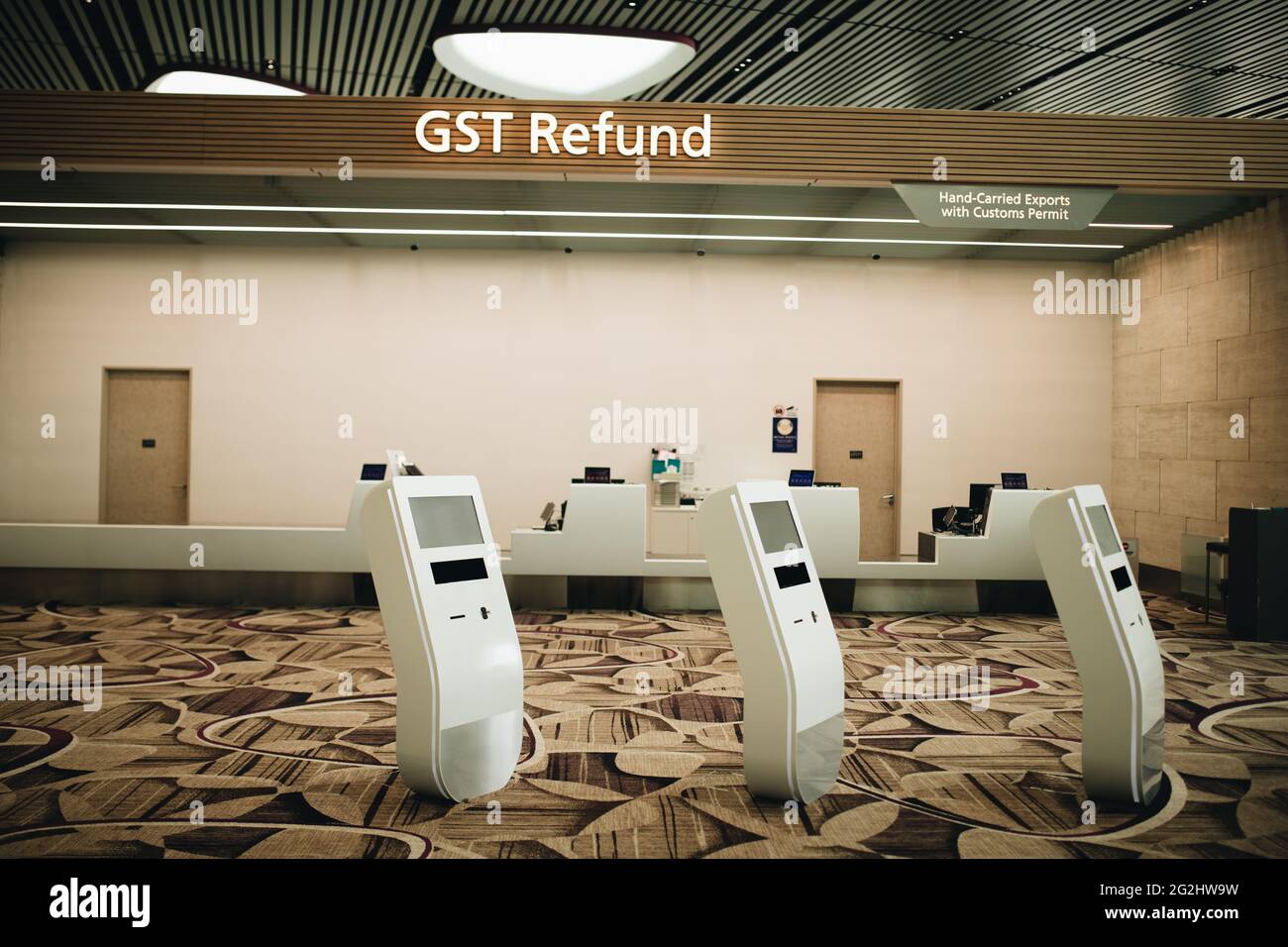 Tax refund booth at terminal Stock Photo - Alamy