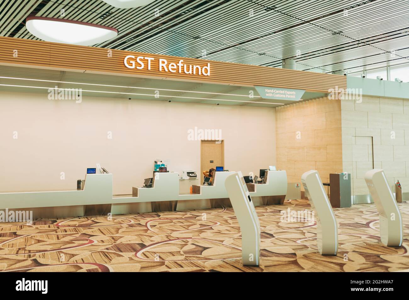 SINGAPORE, June, 2019: GST refund area at Airport terminal Stock Photo ...