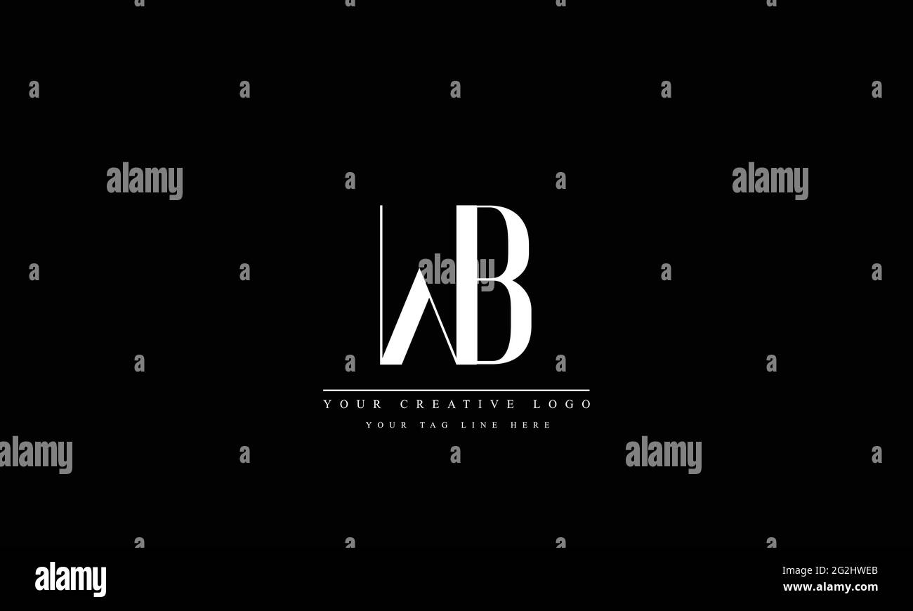 Letter Logo Design with Creative Modern Trendy Typography WB BW Stock ...