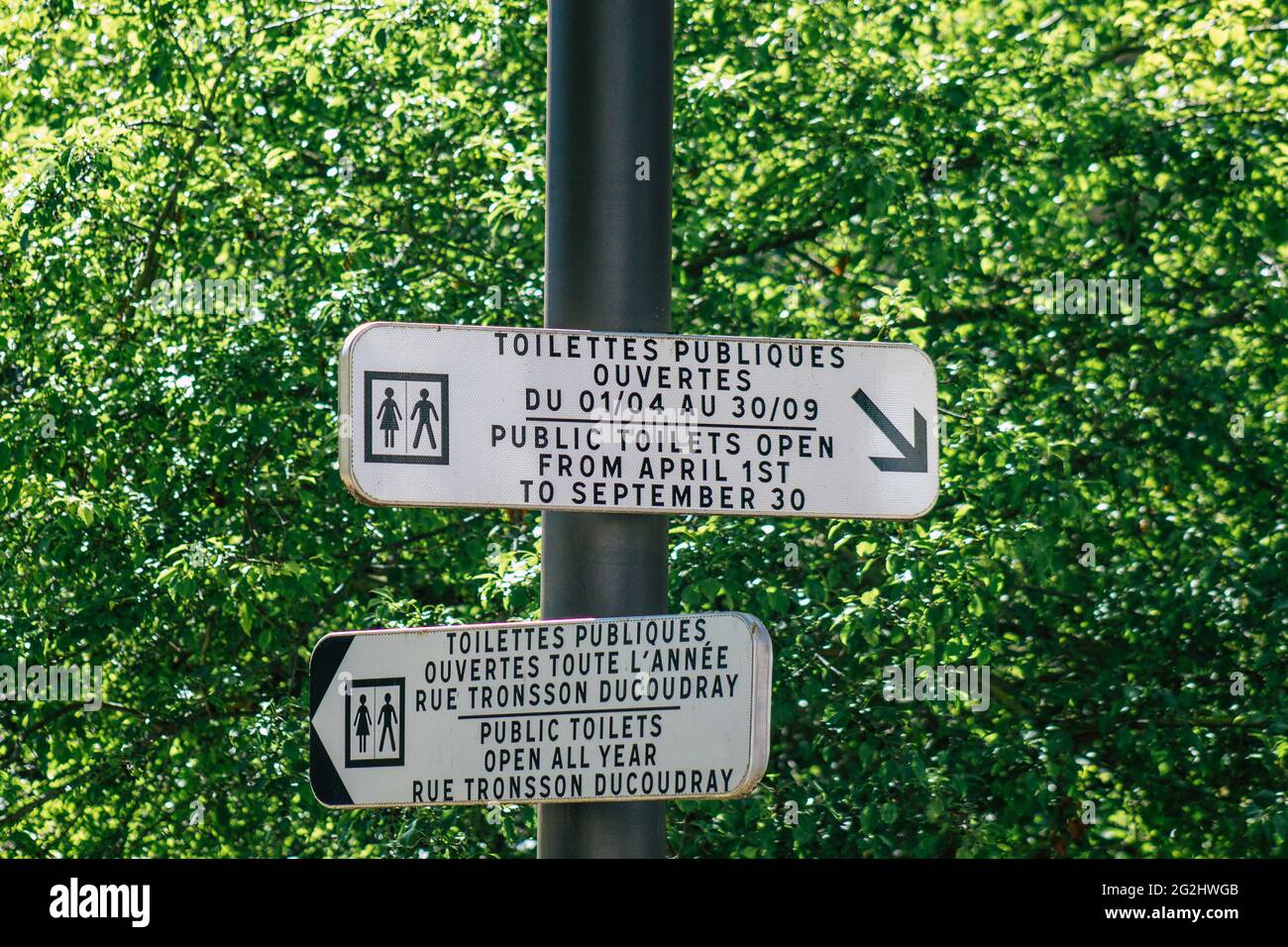 Reims France June 11, 2021 Street sign or road sign, erected at the ...