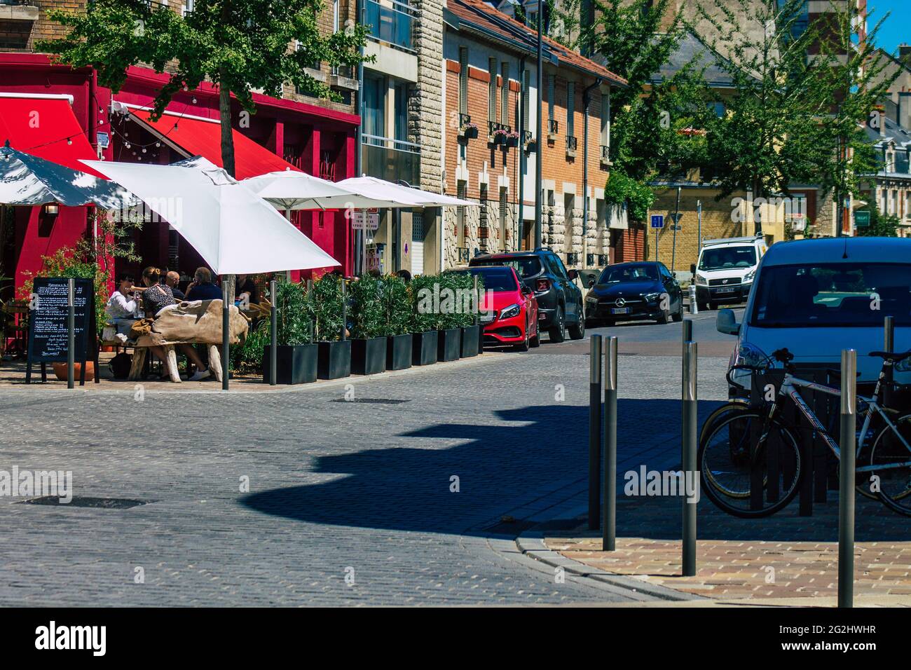 Reims France June 11, 2021 Urban landscape of the city of Reims, a city ...