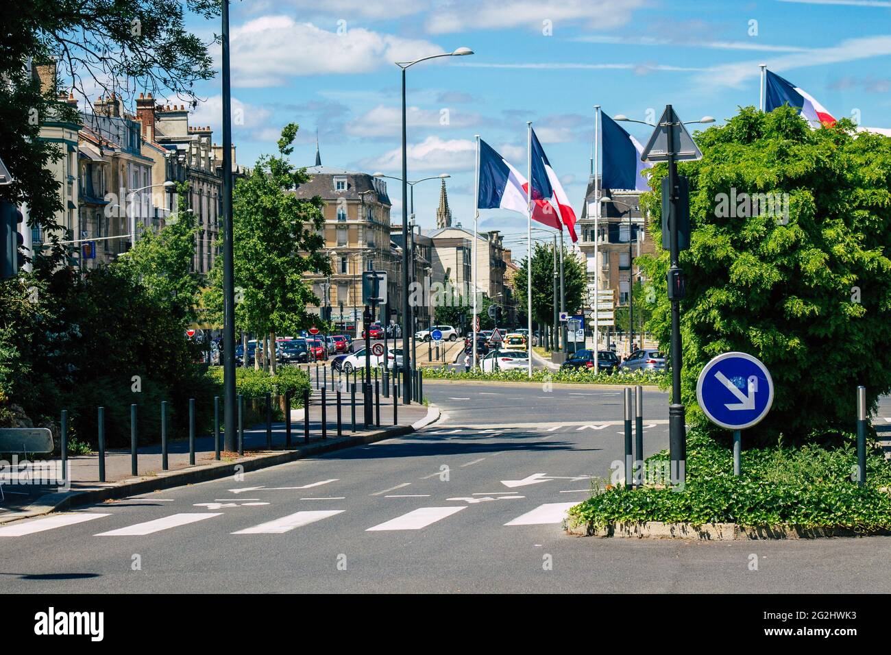 Reims France June 11, 2021 Urban landscape of the city of Reims, a city ...