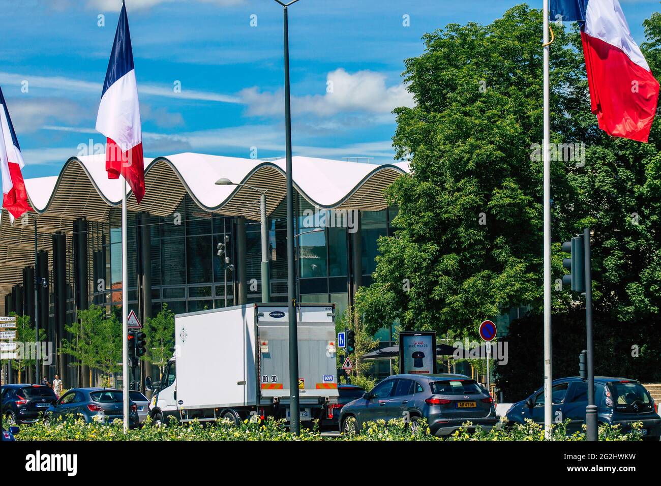 Reims France June 11, 2021 Urban landscape of the city of Reims, a city ...