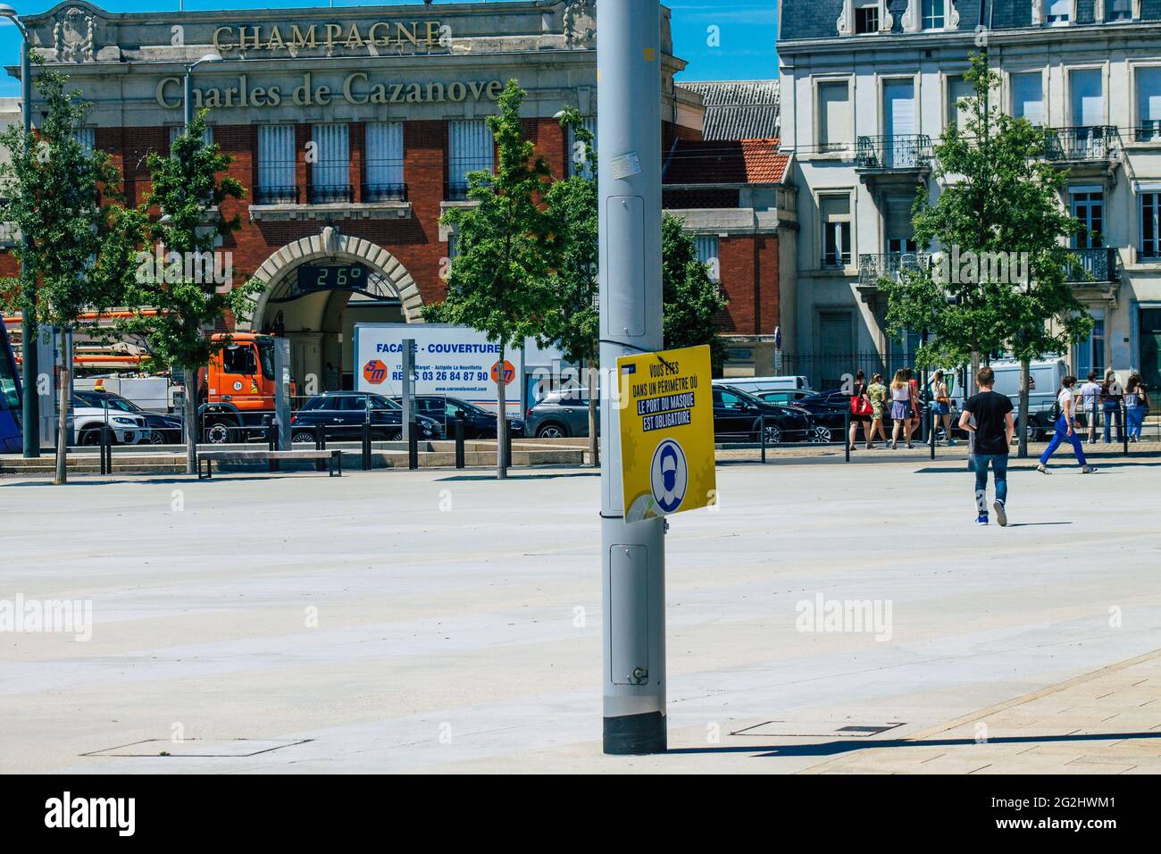 Reims France June 11, 2021 Urban landscape of the city of Reims, a city ...
