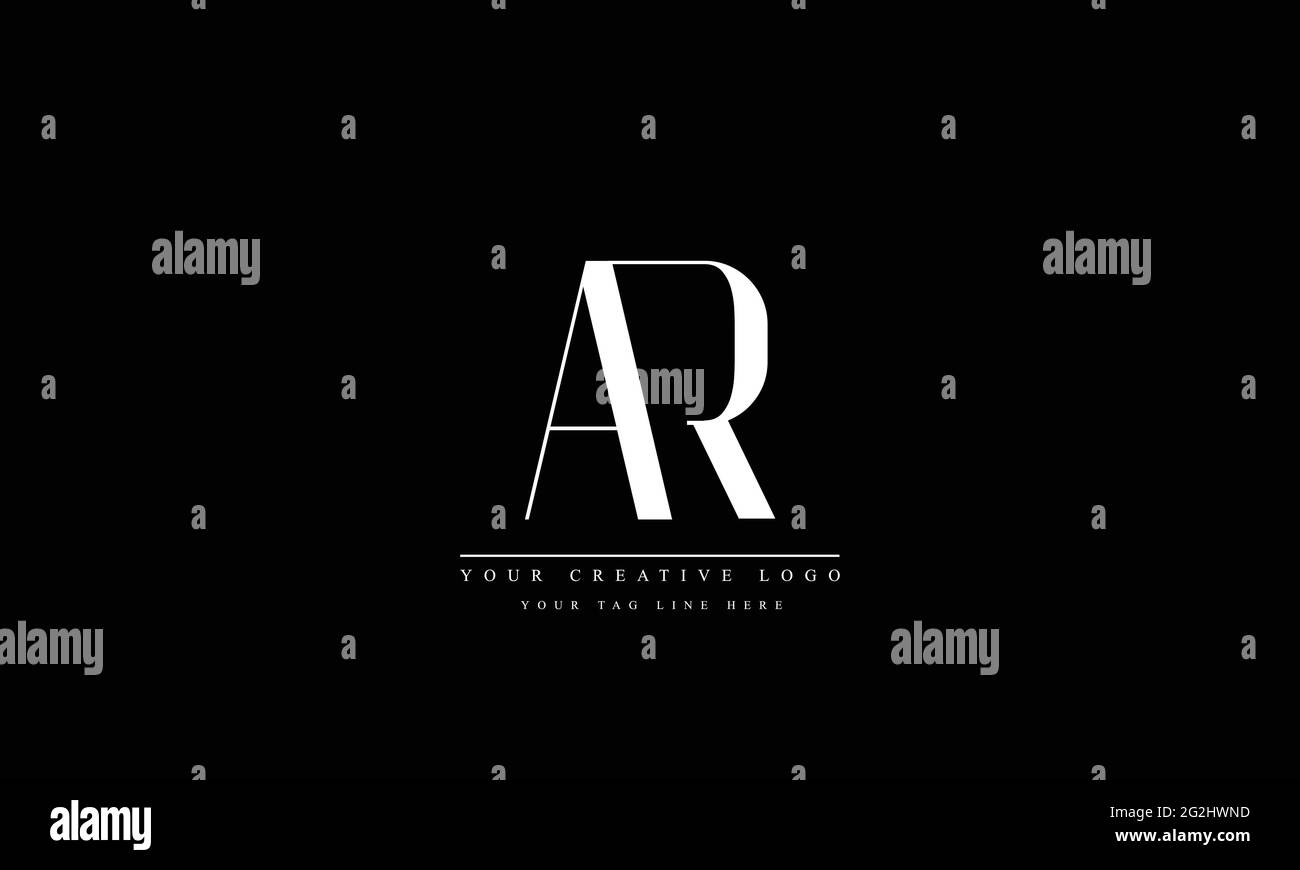 Letter Logo Design with Creative Modern Trendy Typography AR RA Stock ...