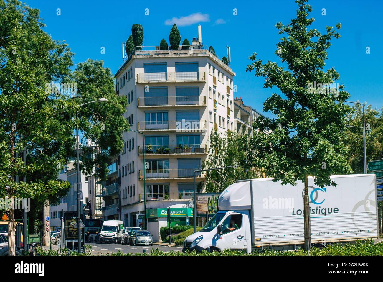 Reims France June 11, 2021 Urban landscape of the city of Reims, a city ...