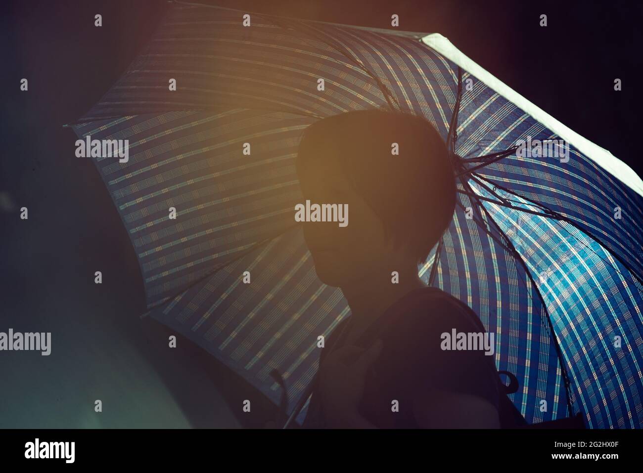 Taiwan - Jul, 2018: Woman with an umbrella as sun blocker Stock Photo ...