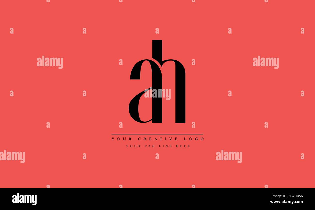 Letter Logo Design with Creative Modern Trendy Typography ah ha Stock ...