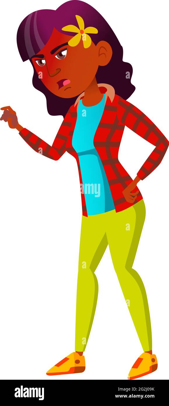 wicked young girl shouting at cat pet in house cartoon vector Stock ...