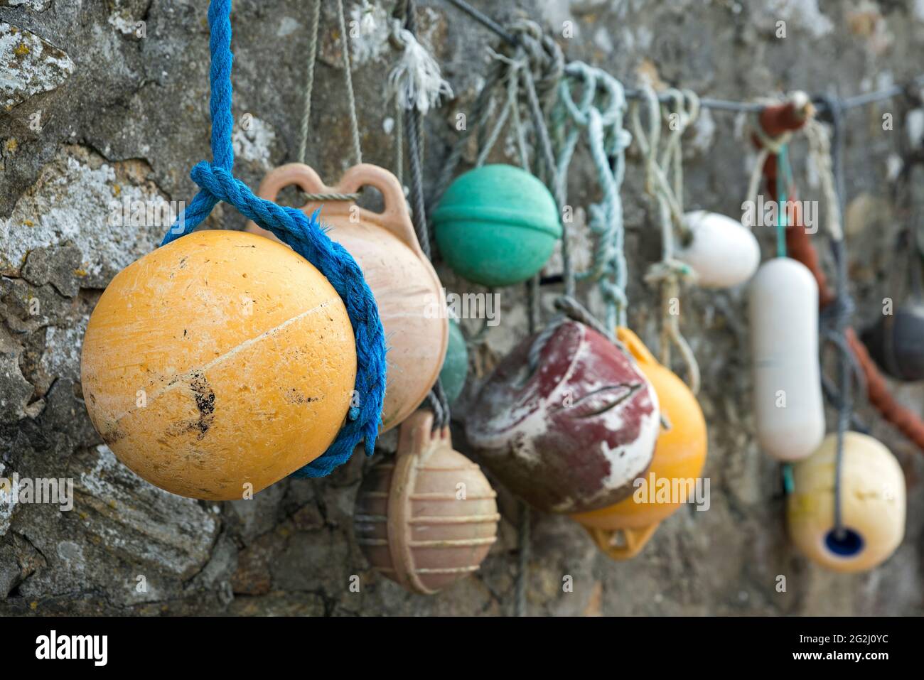 maritime decoration, colorful float, France, Île d'Ouessant, Brittany ...
