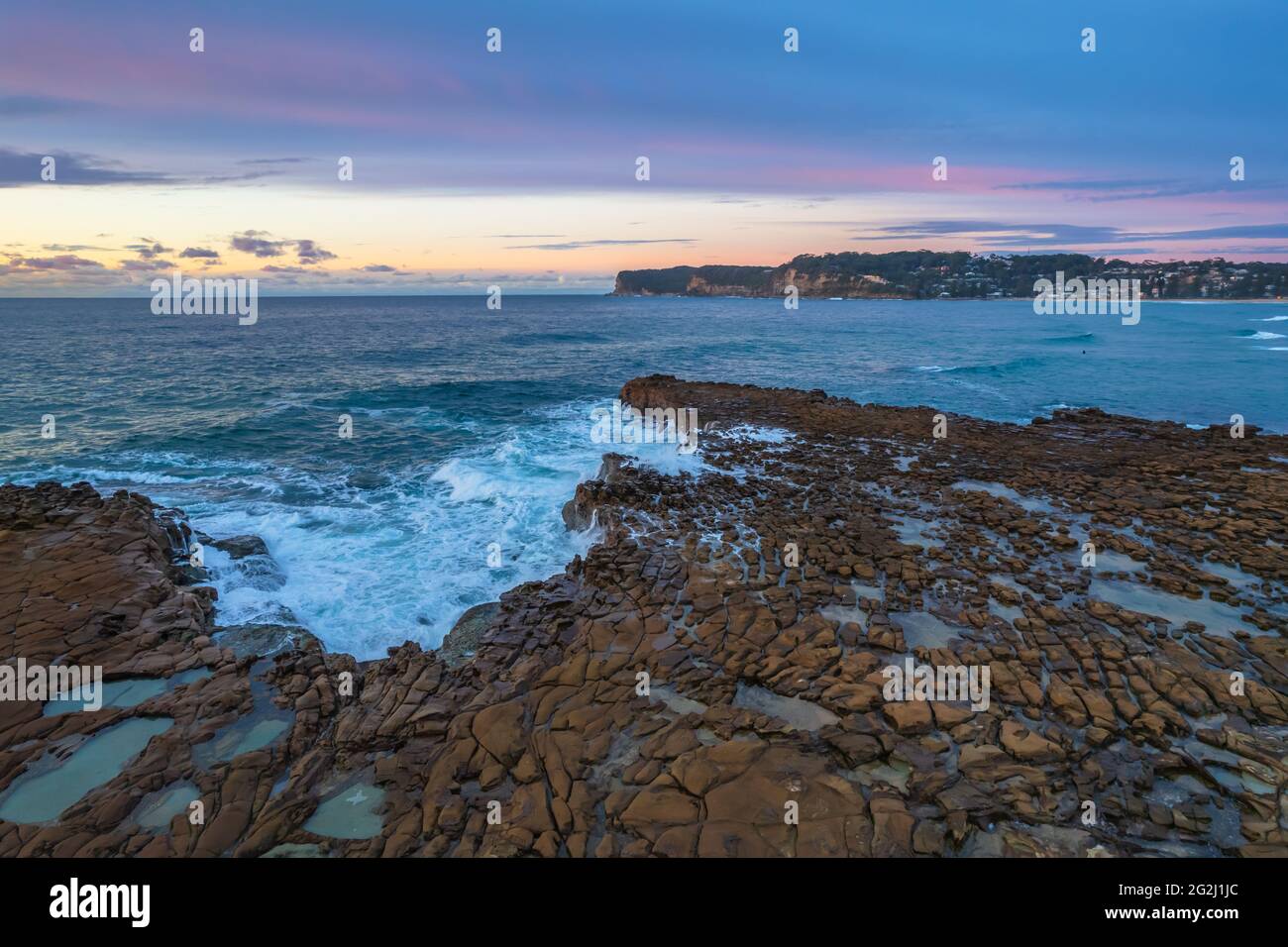 Winter Sunrise Seascape from North Avoca Beach on the Central Coast ...