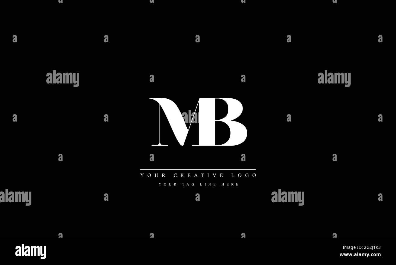 Letter Logo Design with Creative Modern Trendy Typography MB BM Stock ...