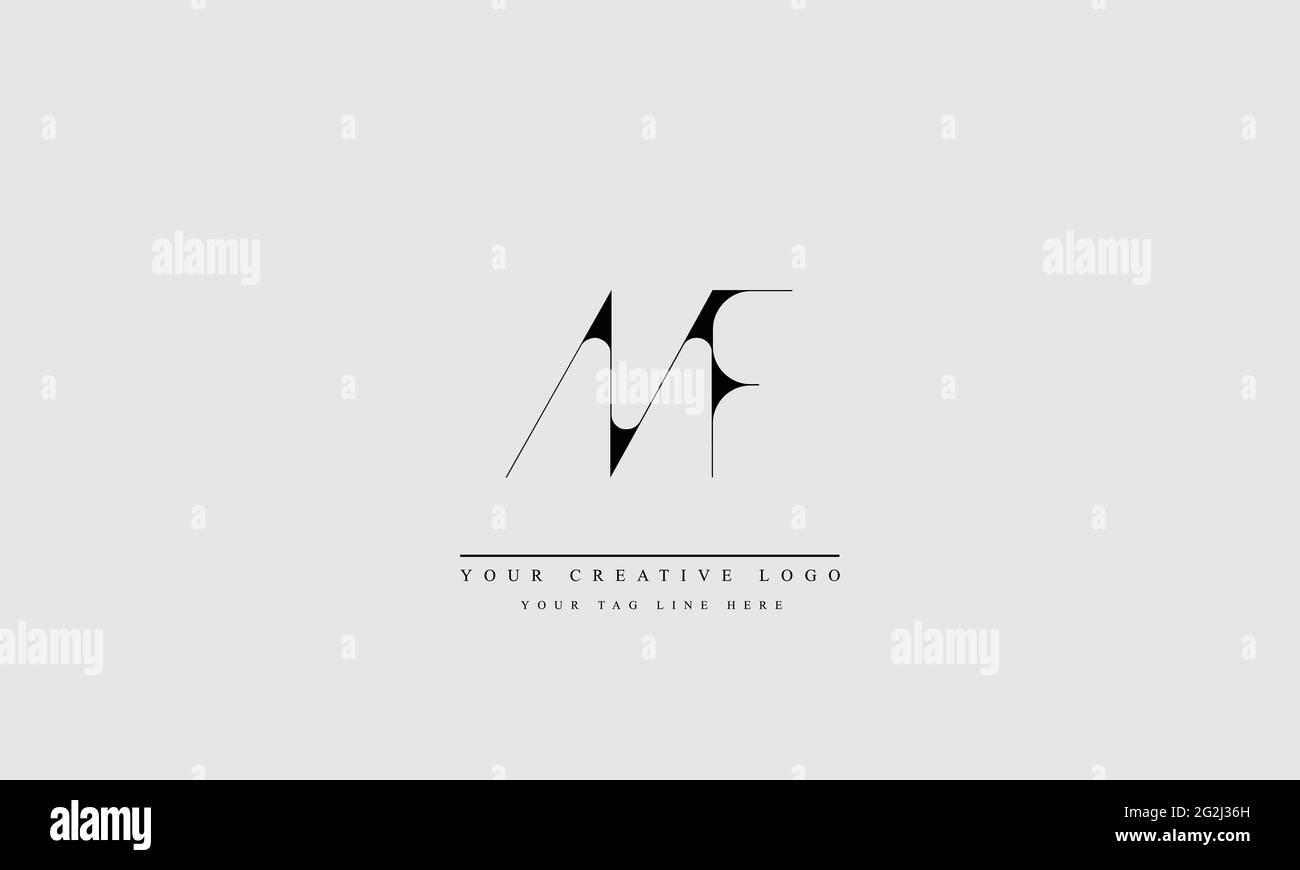 Letter Logo Design with Creative Modern Trendy Typography MF FM Stock ...