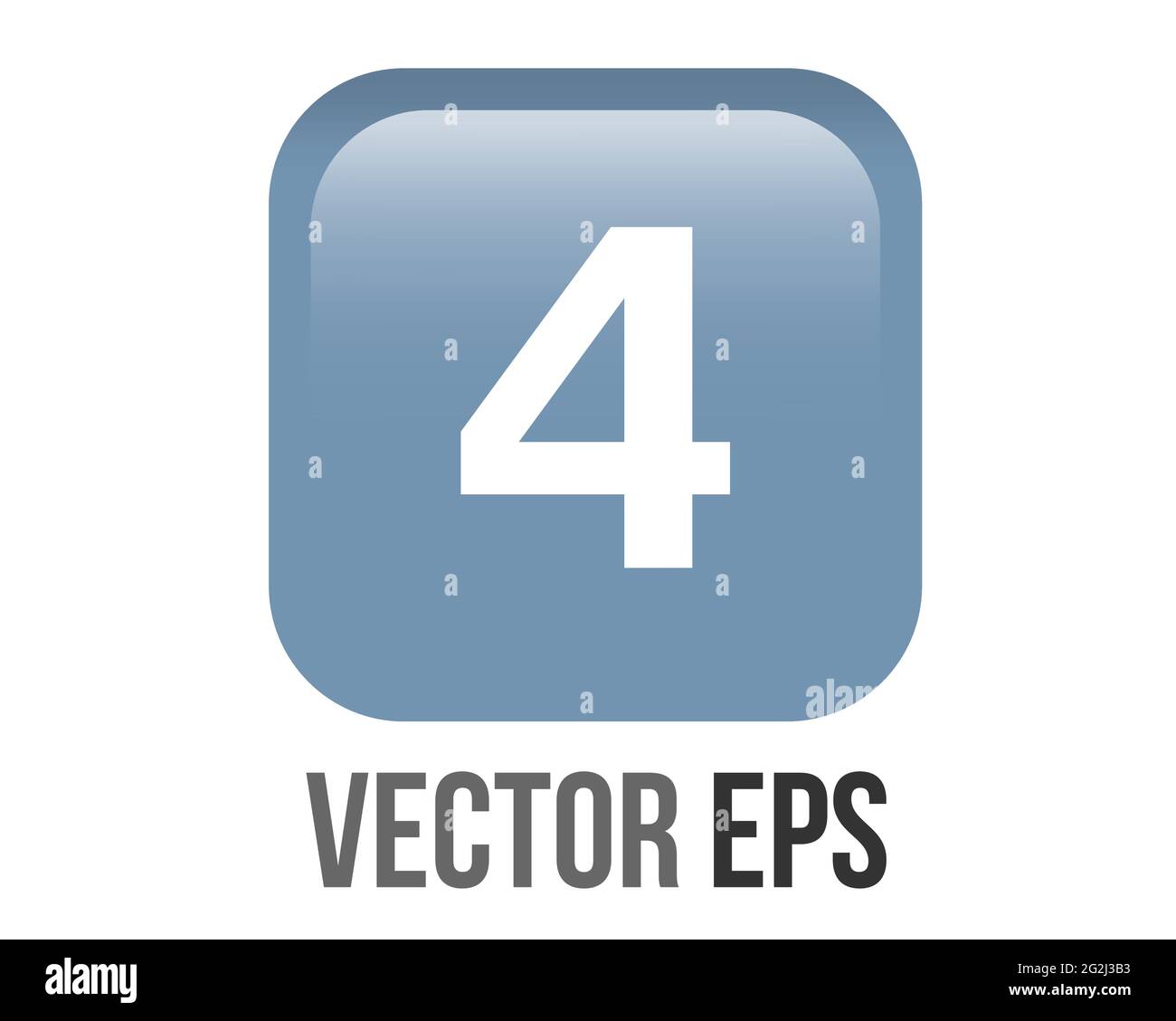 The isolated vector shiny and smooth gradient blue keycap white digit ...